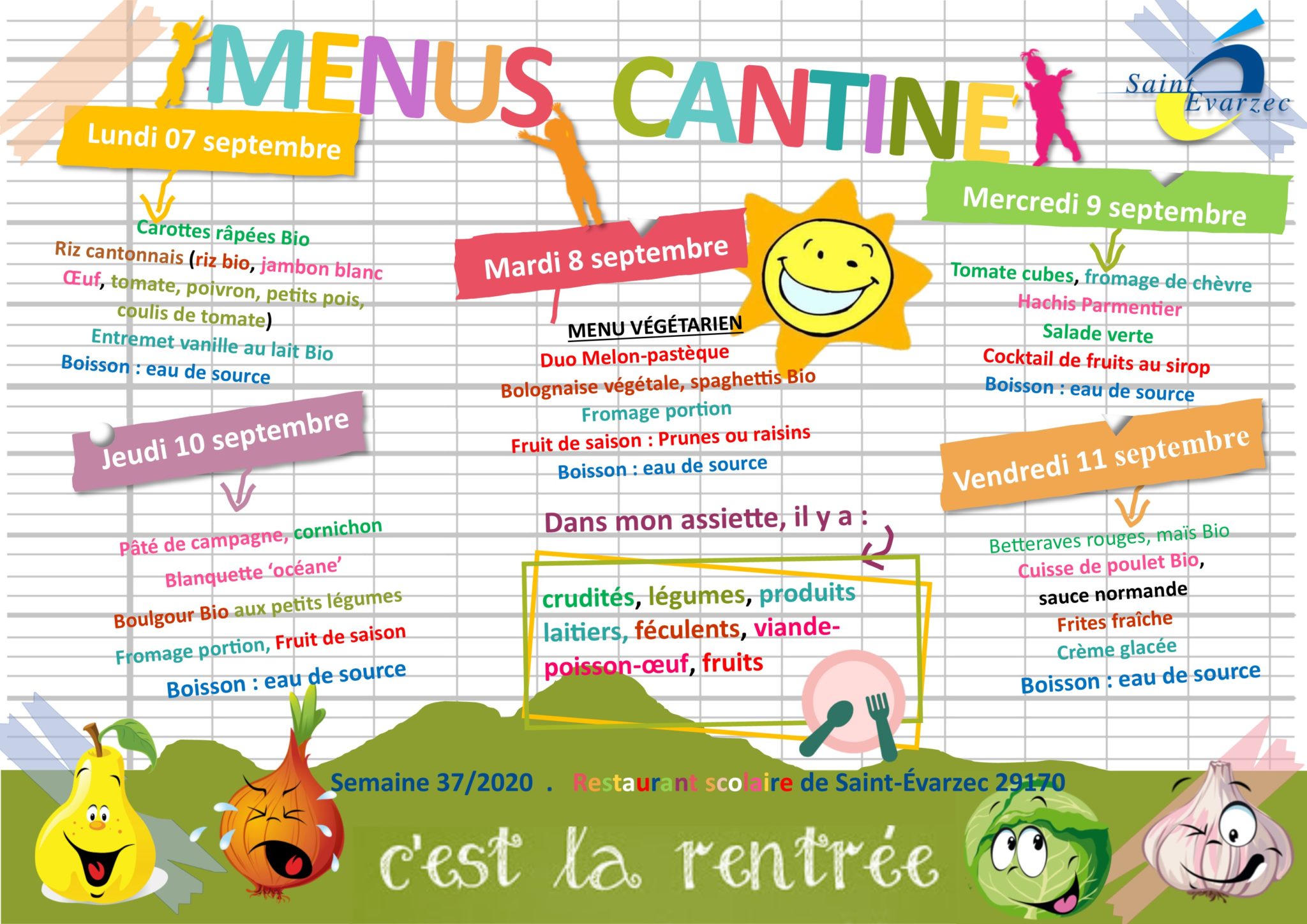 Menus du restaurant scolaire du 7 au 11 septembre 2020 – Mairie de ...